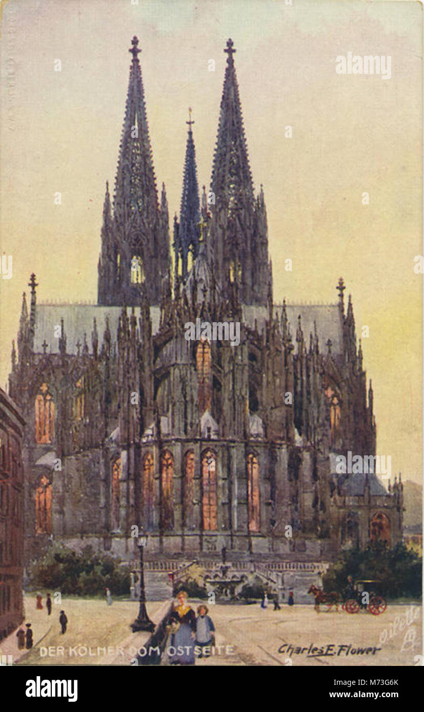 This postcard features the East side of the Cologne Cathedral (Kölner ...