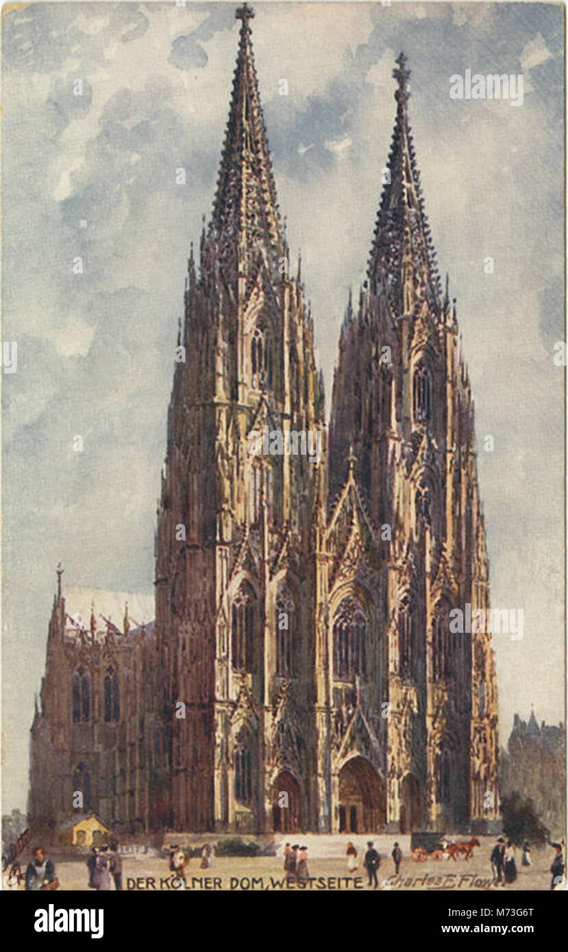 The Cologne Cathedral (Kölner Dom), specifically the west side, is a ...