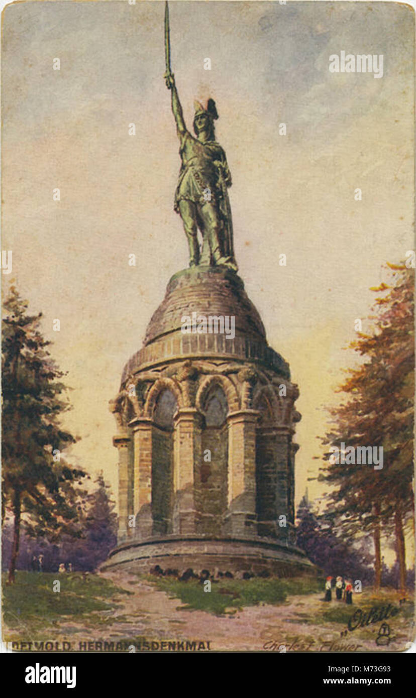 A photograph of the Hermannsdenkmal in Detmold, Germany, a monument ...
