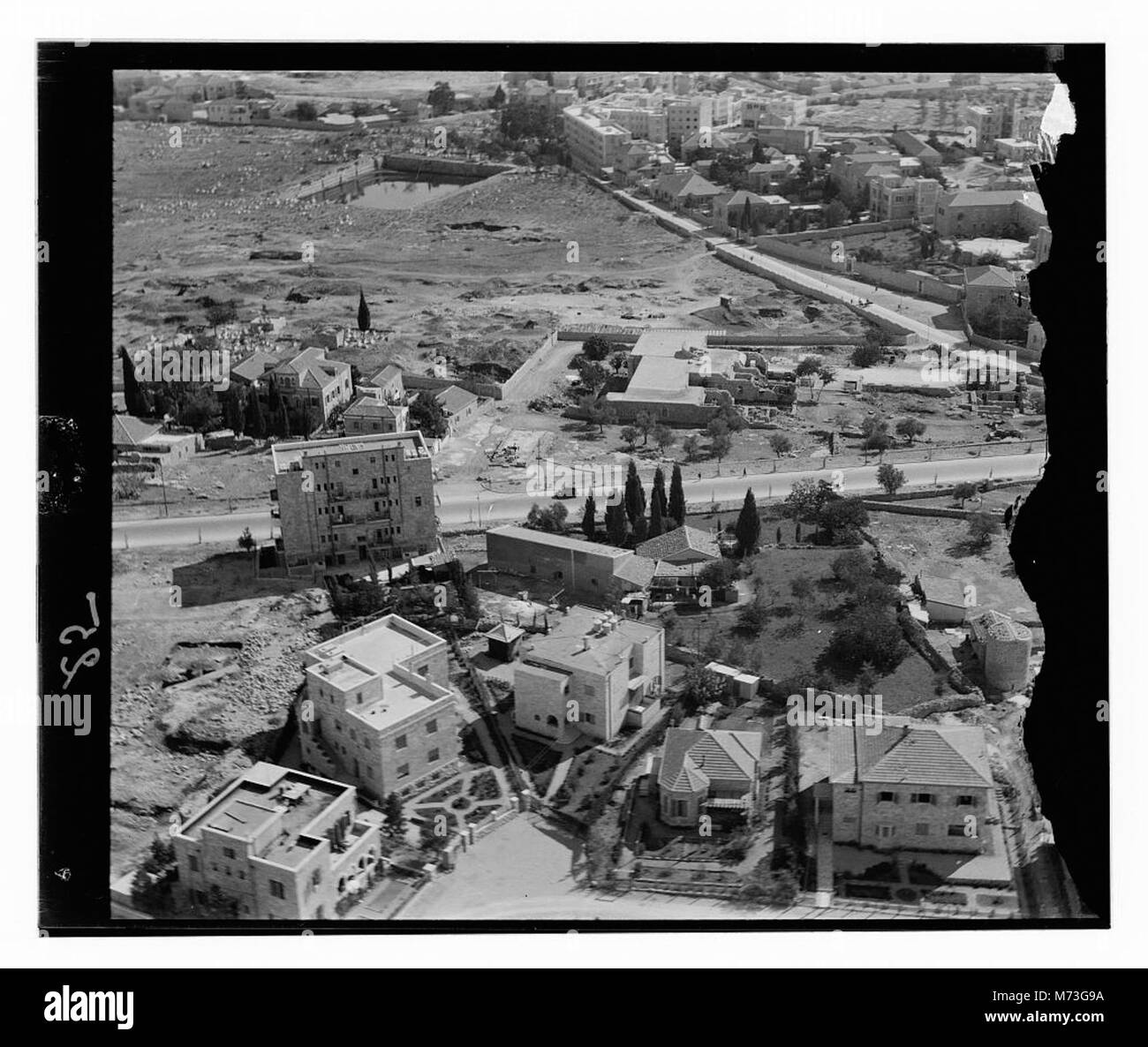 An aerial view of the Rehavia neighborhood and Mamilla Cemetery in ...