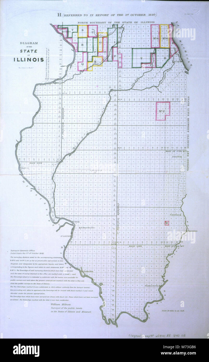Illinois state map hi-res stock photography and images - Alamy
