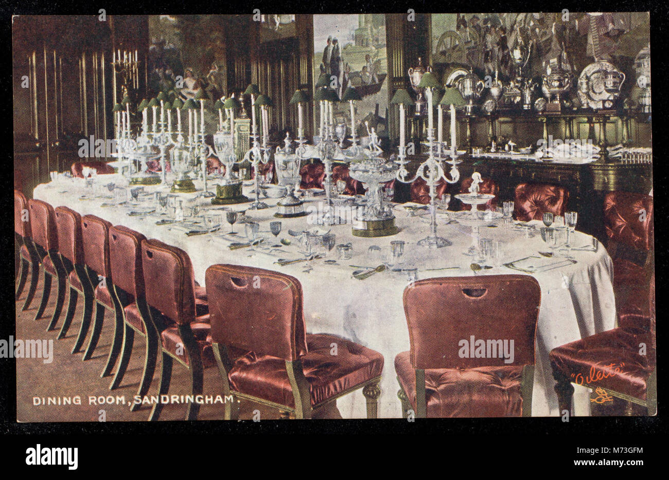 A view of the dining room at Sandringham House, the royal residence of ...