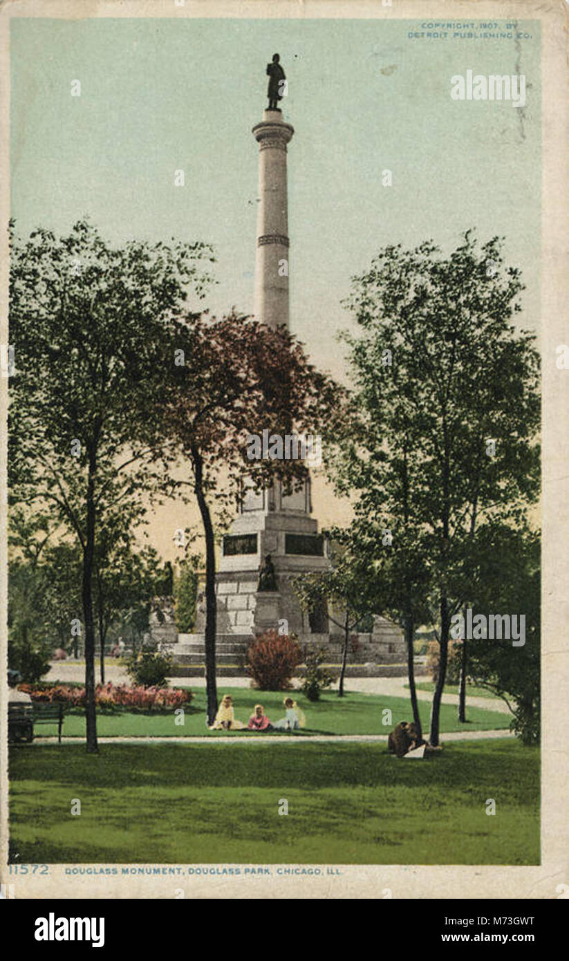 A photograph of the Douglass Monument located in Douglass Park ...