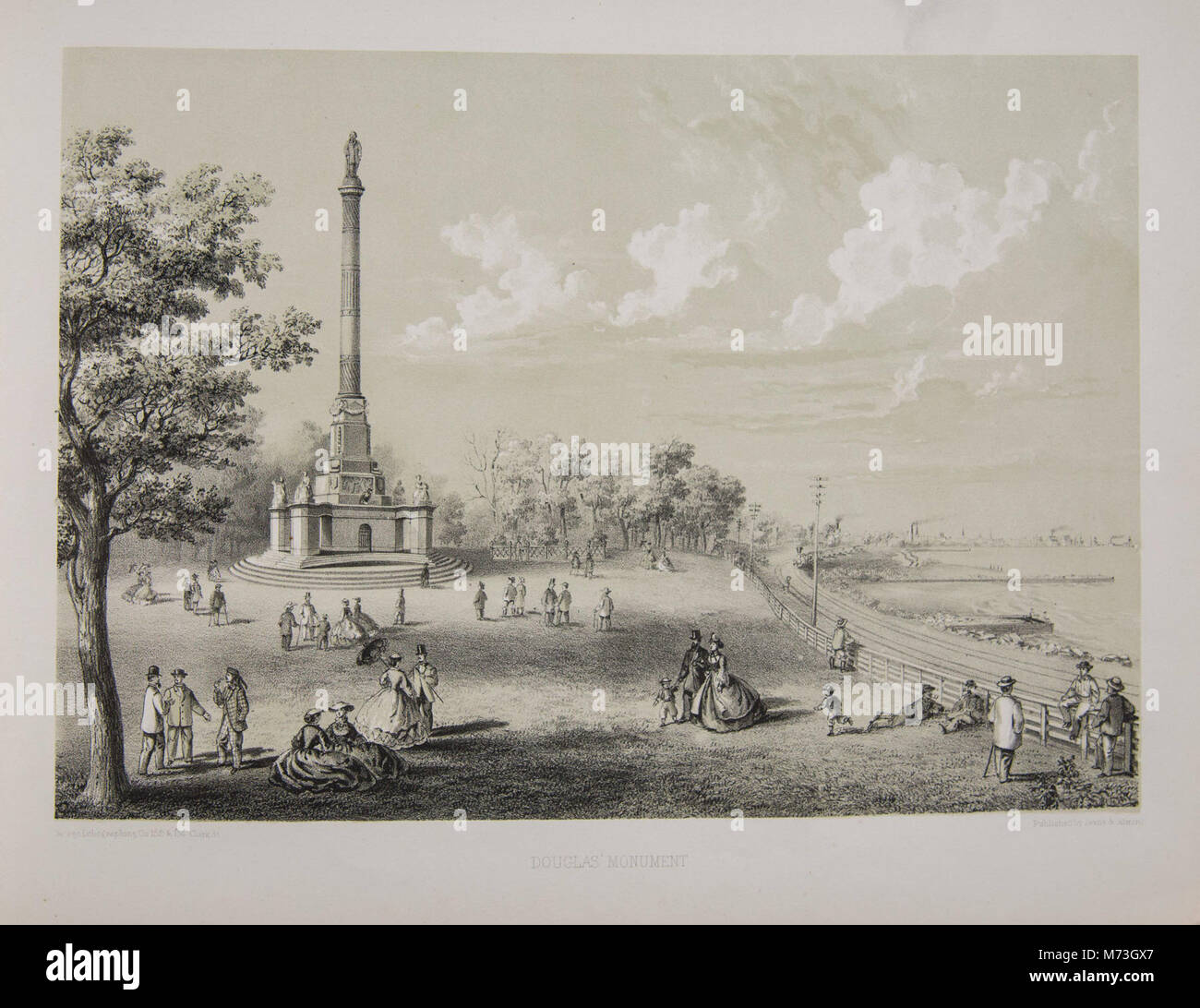 The Douglas Monument, a tribute to Senator Stephen A. Douglas, stands ...