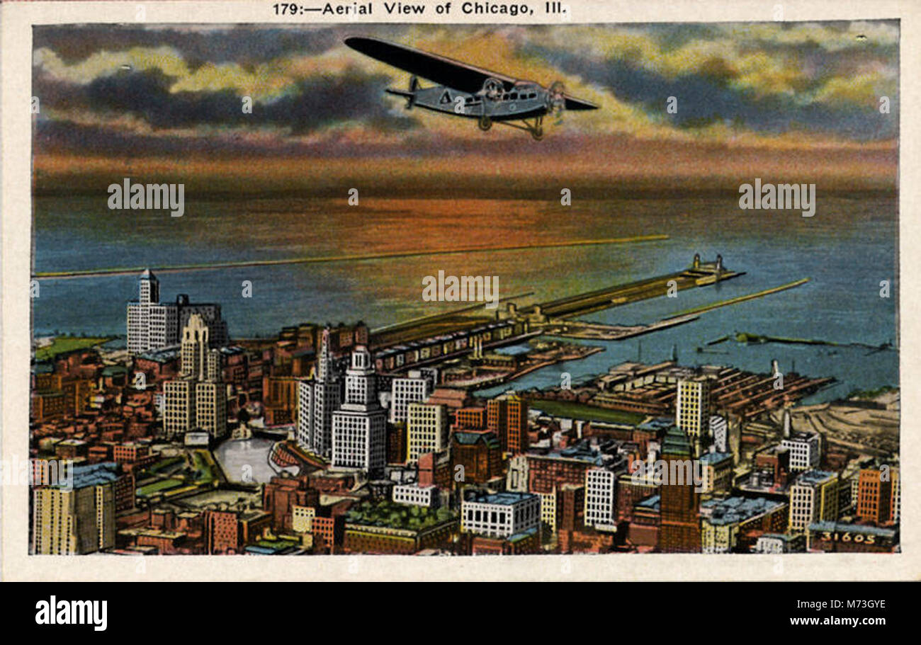 Vintage chicago aerial hi-res stock photography and images - Alamy