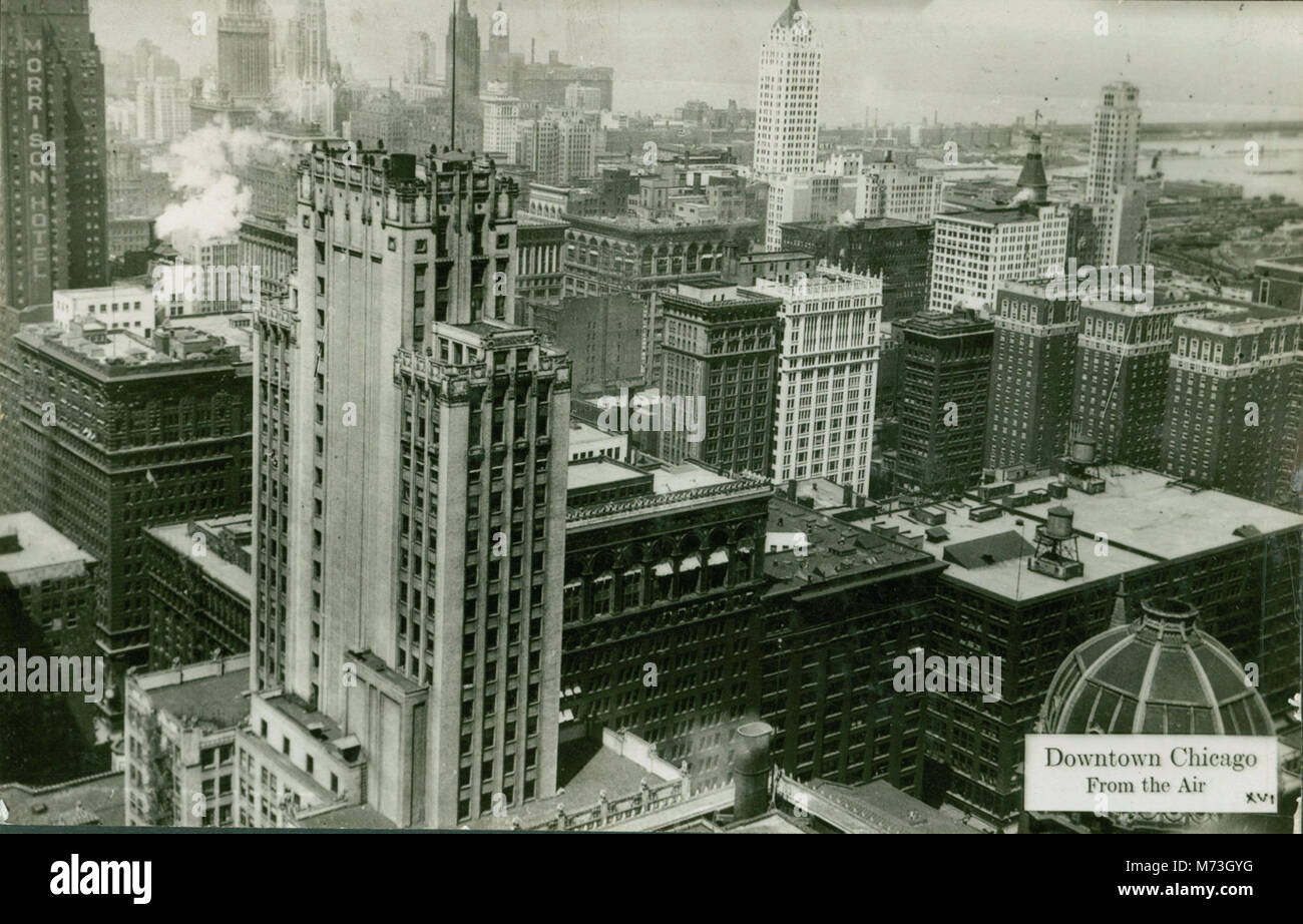 A 1940s aerial view of downtown Chicago, showcasing the city's ...