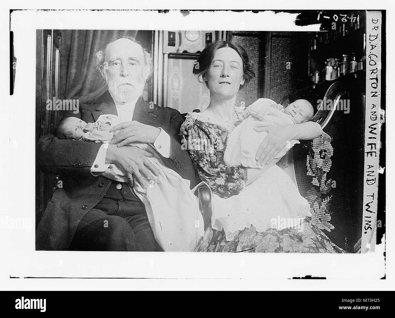 Family with twins black Black and White Stock Photos & Images - Alamy