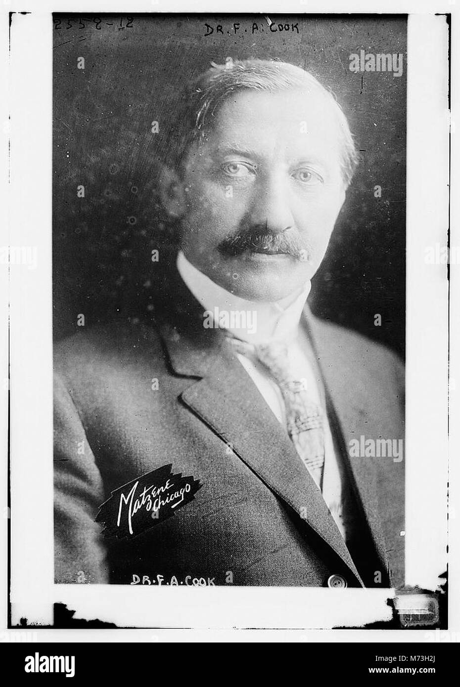 A portrait of Dr. F.A. Cook, a renowned figure in exploration and ...