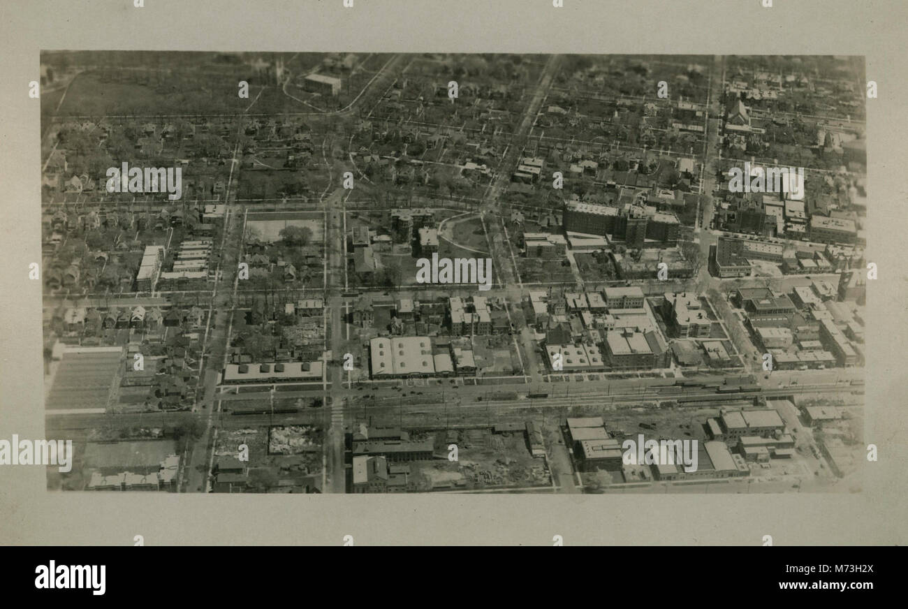 A 1925 aerial photograph of the southern part of Chicago, showcasing ...