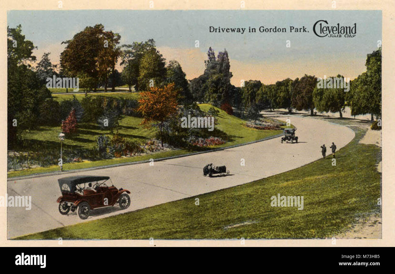 A historical photograph showing the driveway in Gordon Park, located in ...