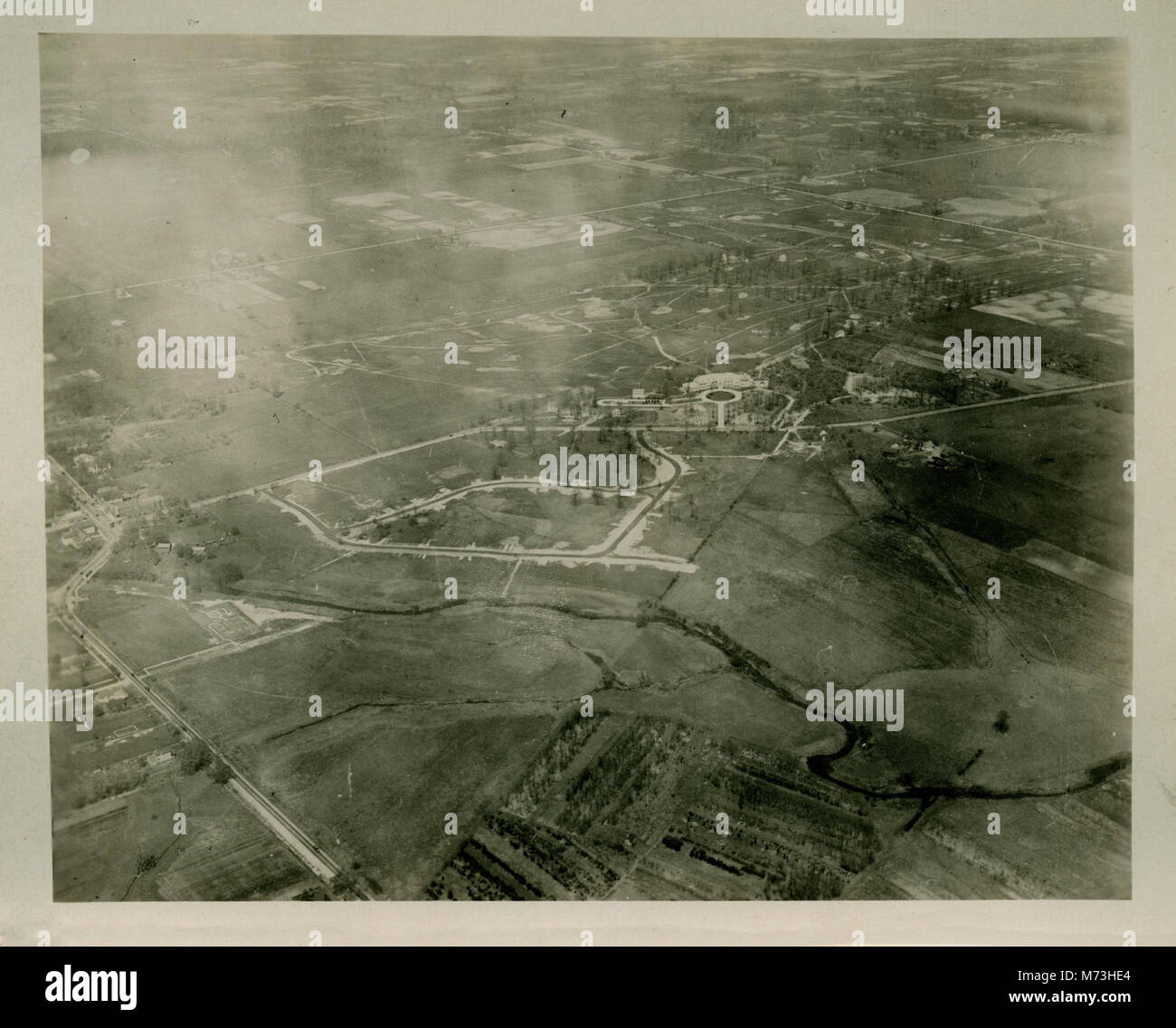 An aerial photograph of suburban Chicago in 1925, capturing the ...