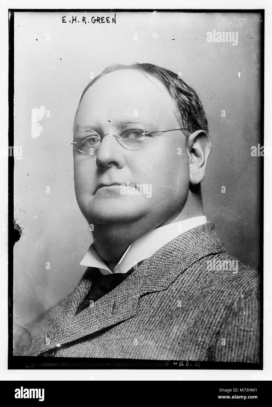 A portrait of E.H.R. Green, highlighting his appearance and ...