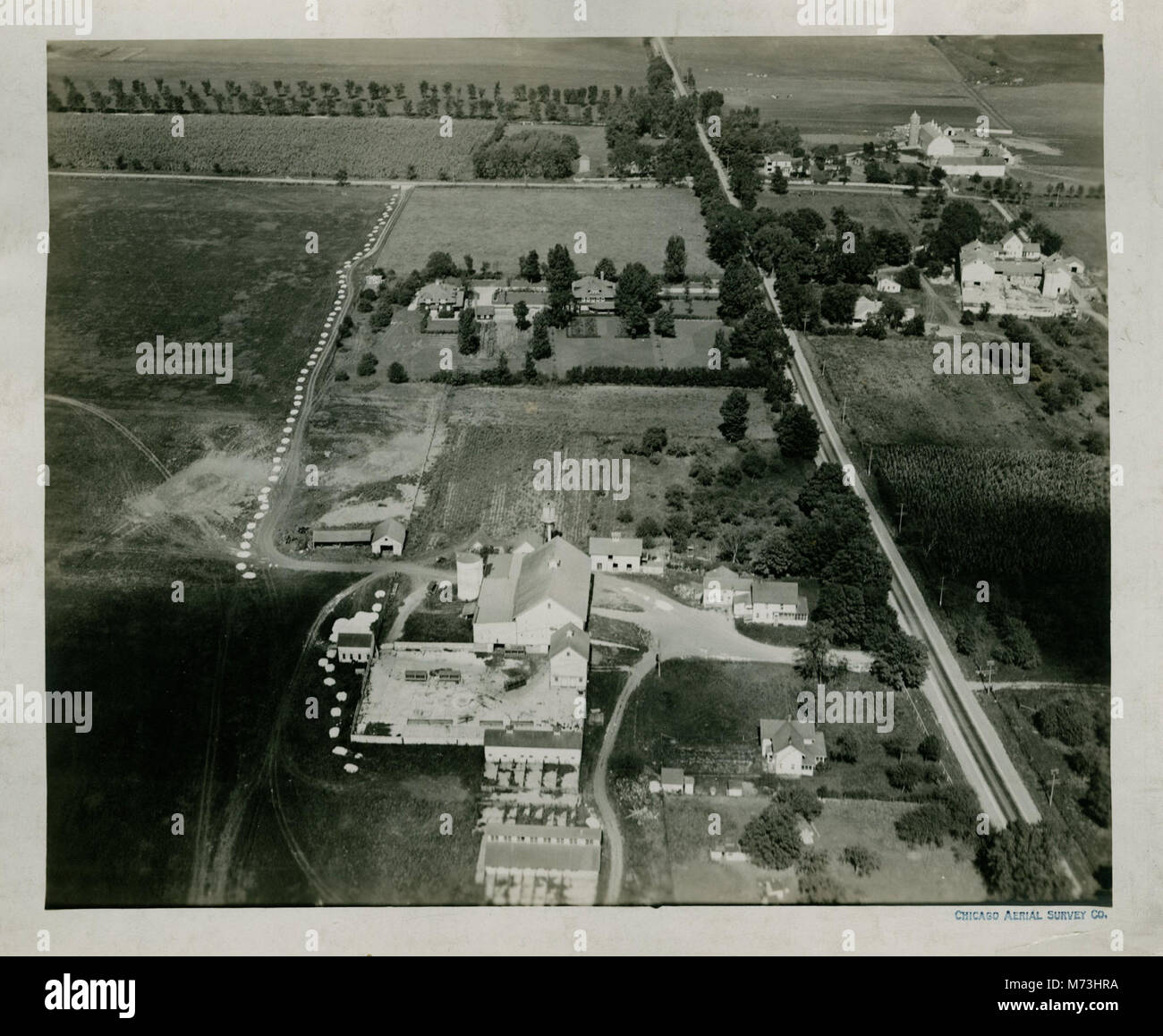 An aerial photograph of suburban Chicago in 1925, showcasing the ...