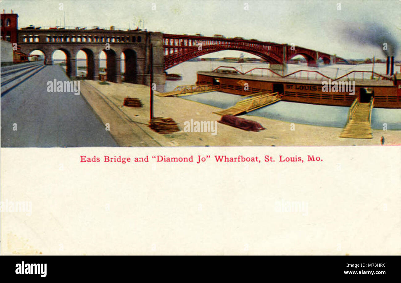 The Eads Bridge, an iconic structure, spans the Mississippi River ...