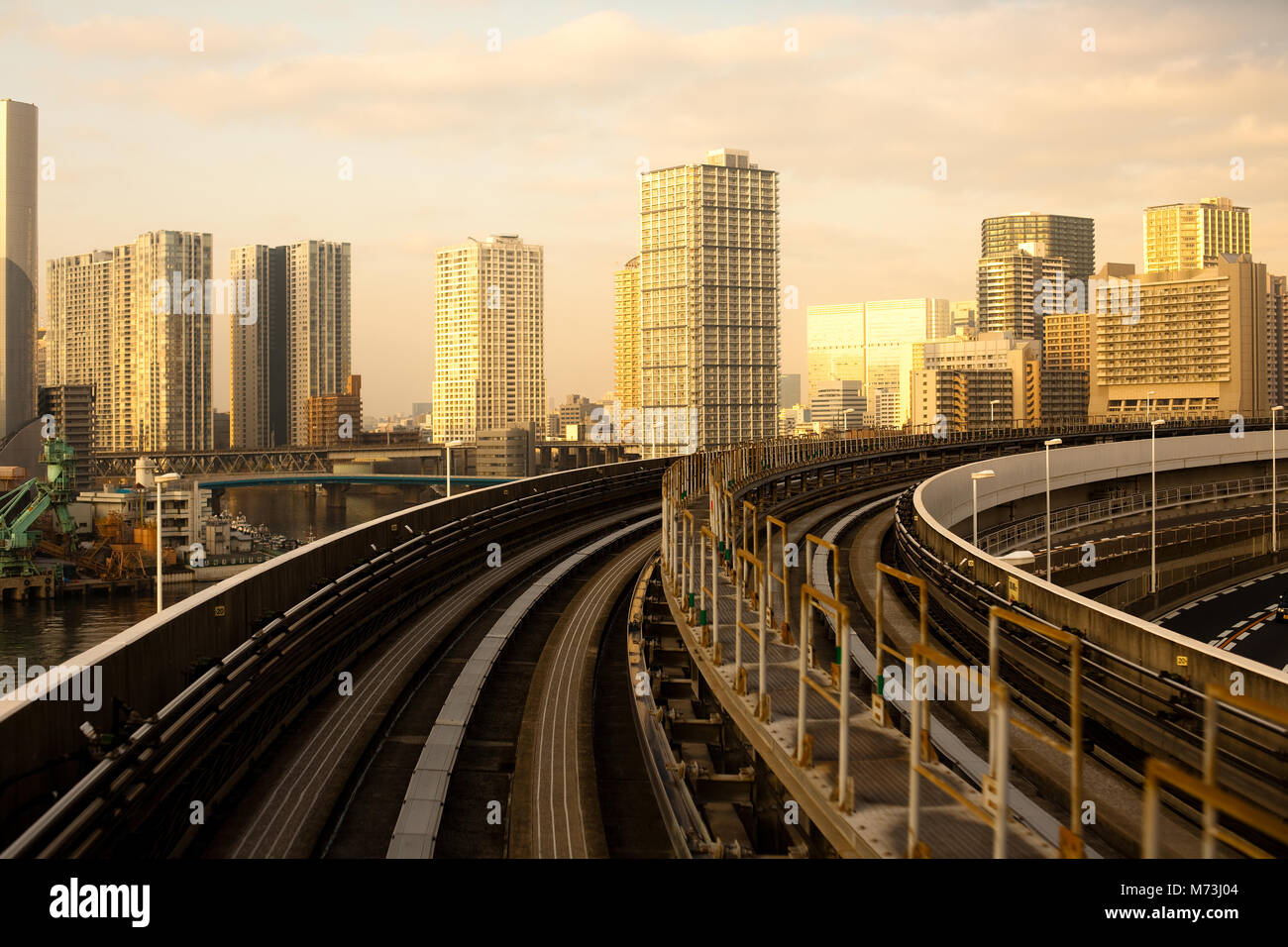 Yurikamome elevated train line, Tokyo, Kanto Region, Honshu, Japan ...