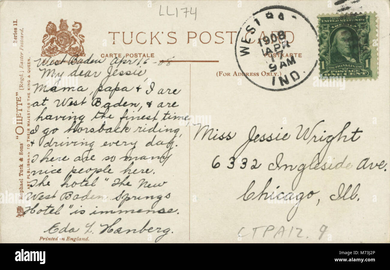 An early 20th-century Easter greeting card, featuring seasonal imagery ...