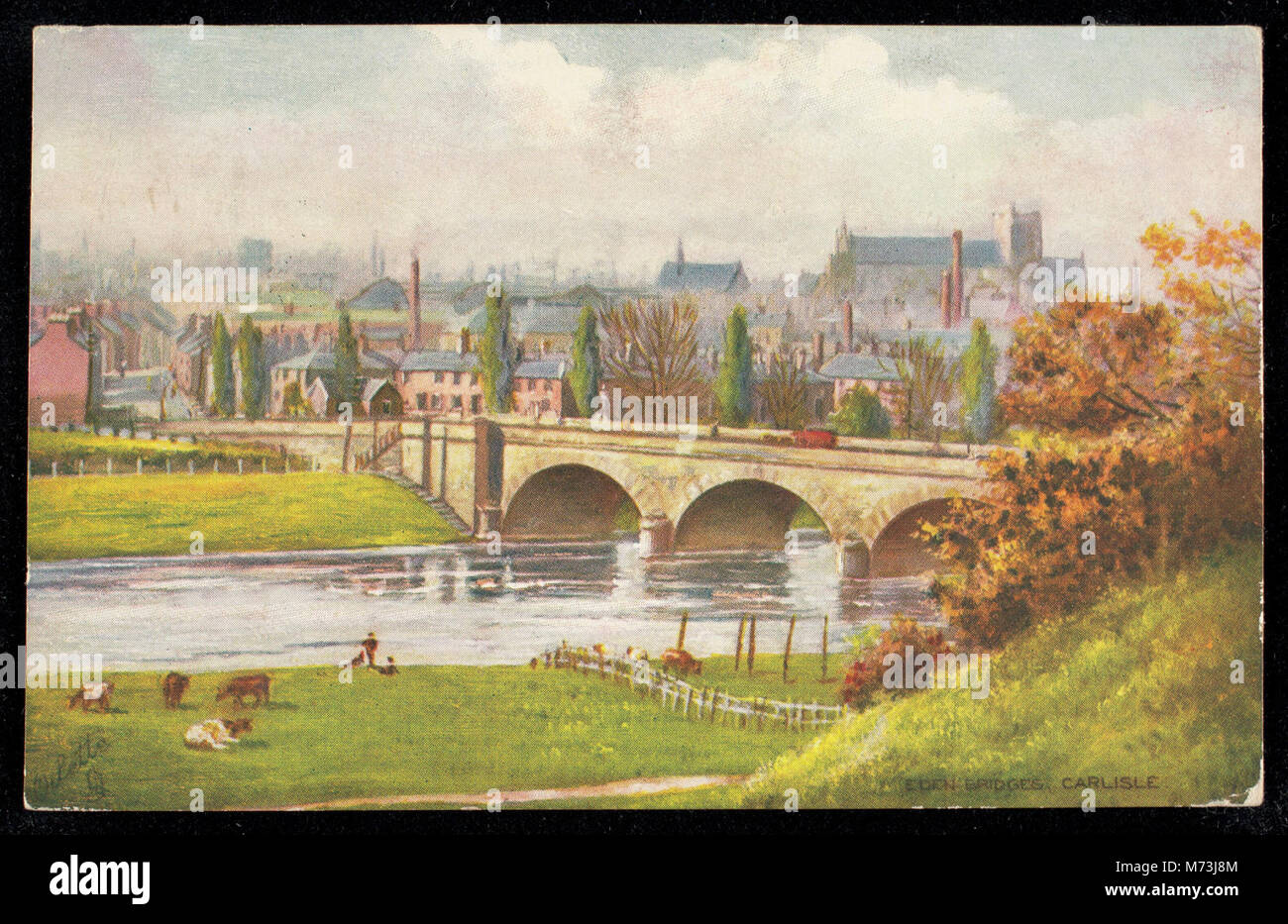 This image shows Eden Bridge in Carlisle, a historic bridge known for ...