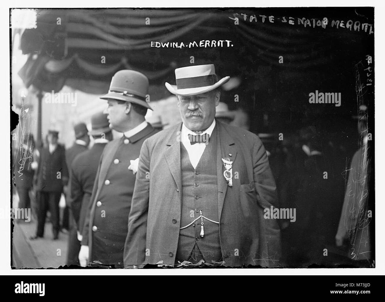 A portrait of Edwin Merritt, an American military officer, known for ...