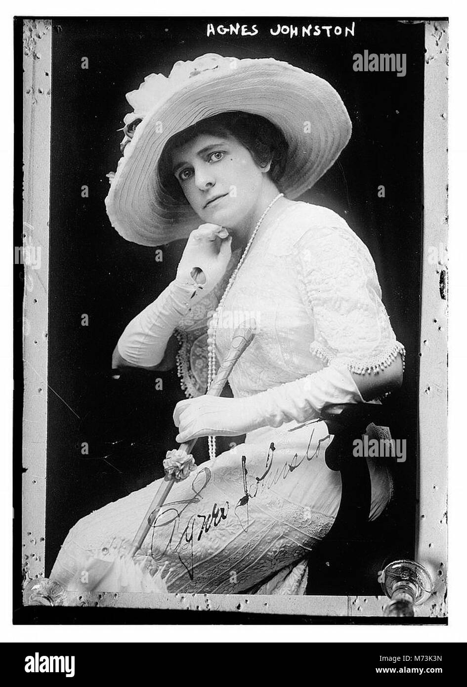 A portrait of Agnes Johnston, capturing the likeness of an individual ...
