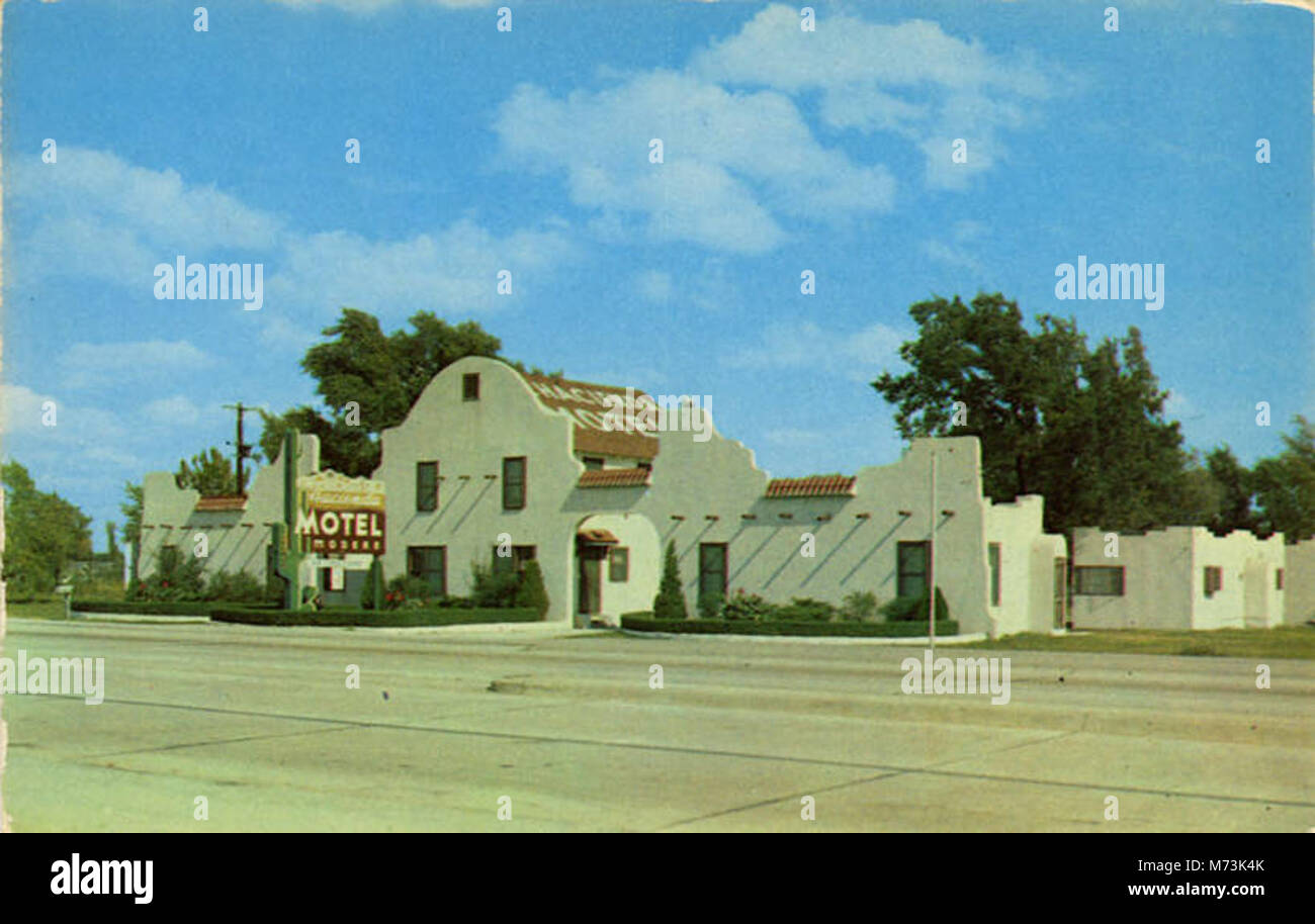 The El Hacienda Motel is captured in this image, showcasing its design ...