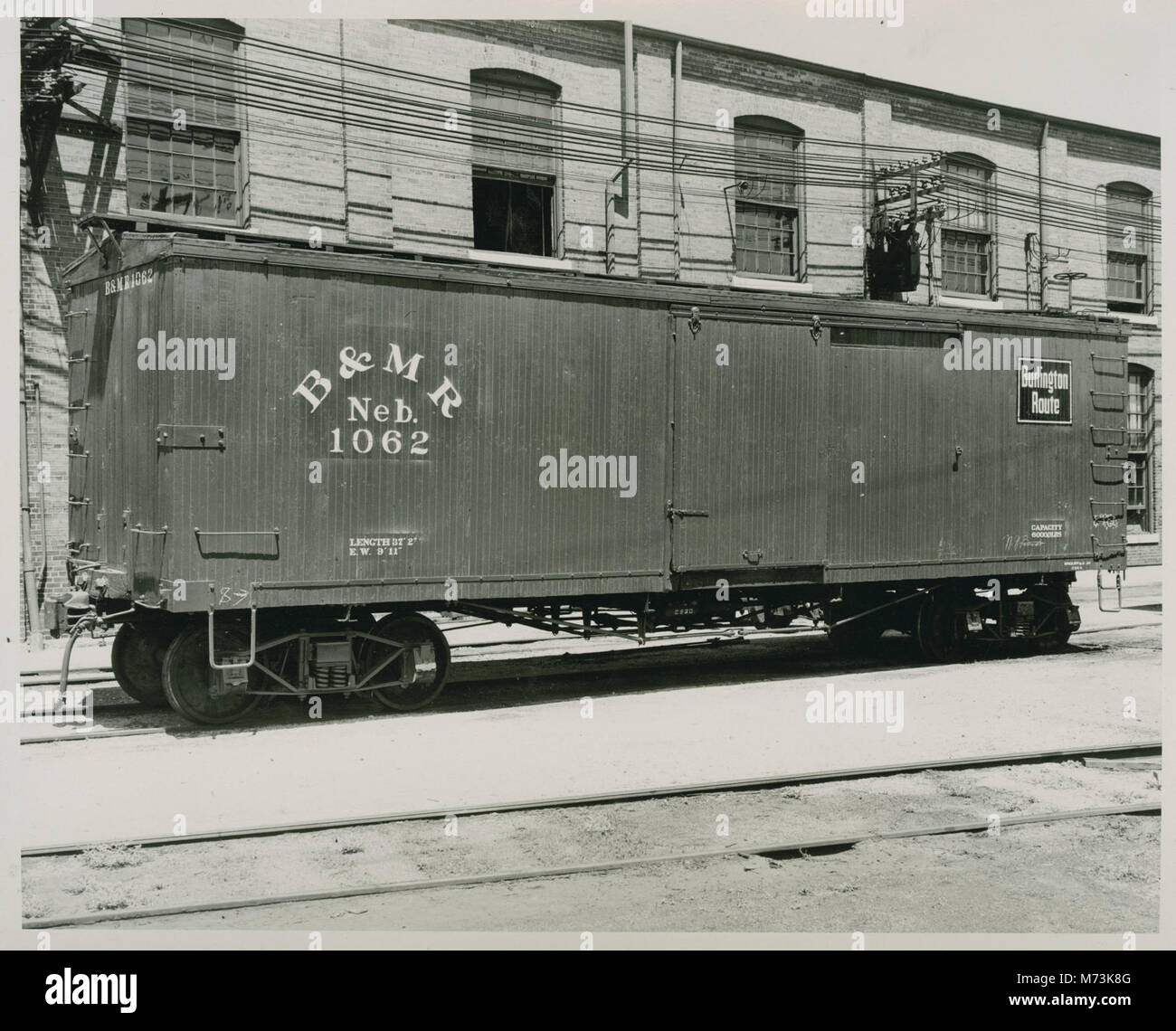 This image shows an emigrant boxcar used in a railroad pageant at the ...