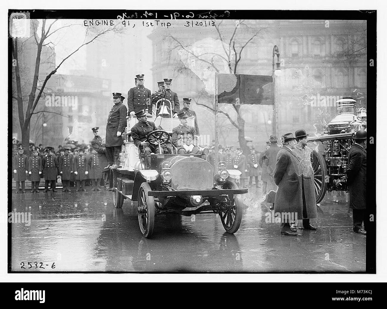 A historic image of Engine 91 on its first trip, documenting the early ...