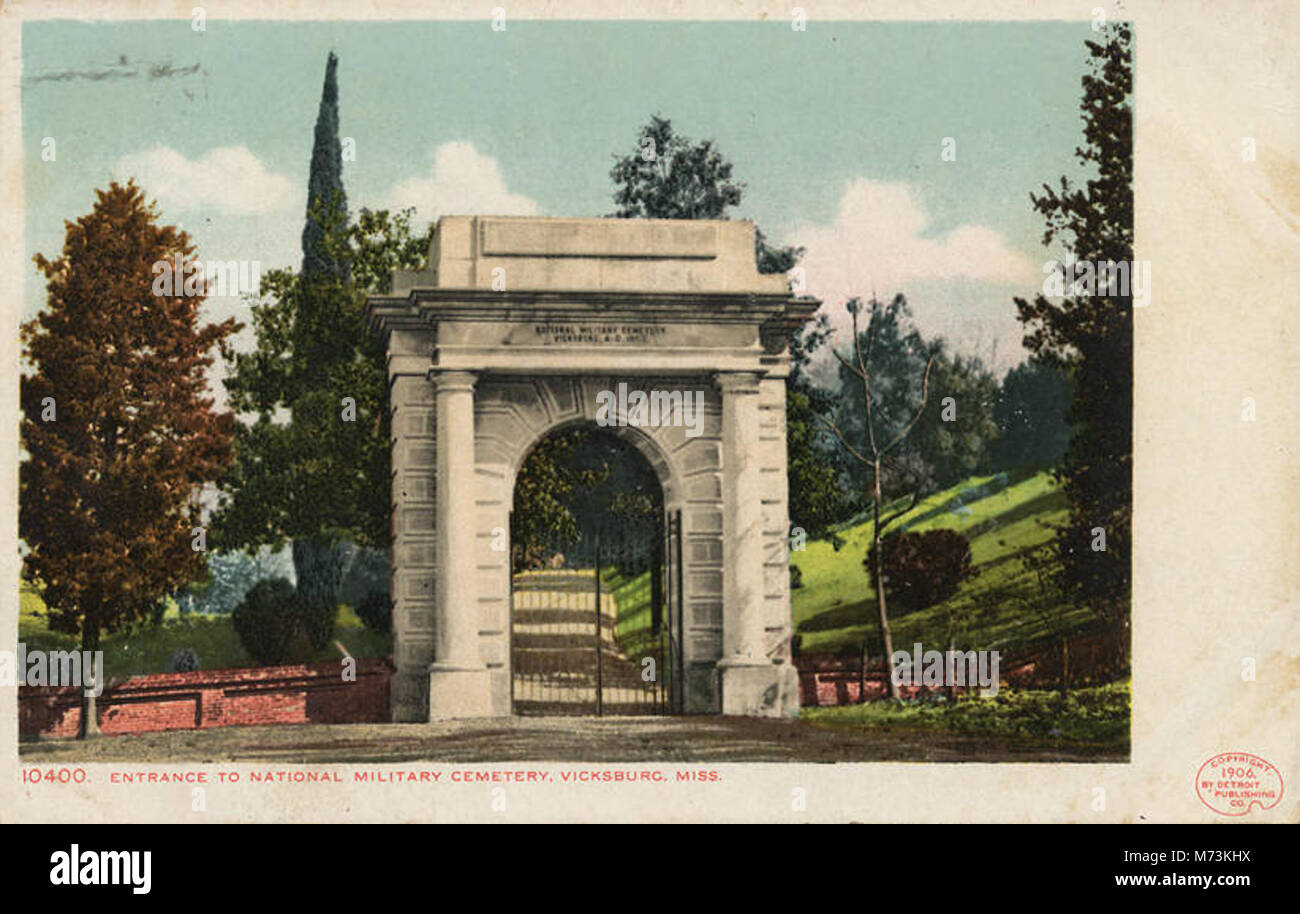 Photograph depicting the entrance to a National Military Cemetery ...