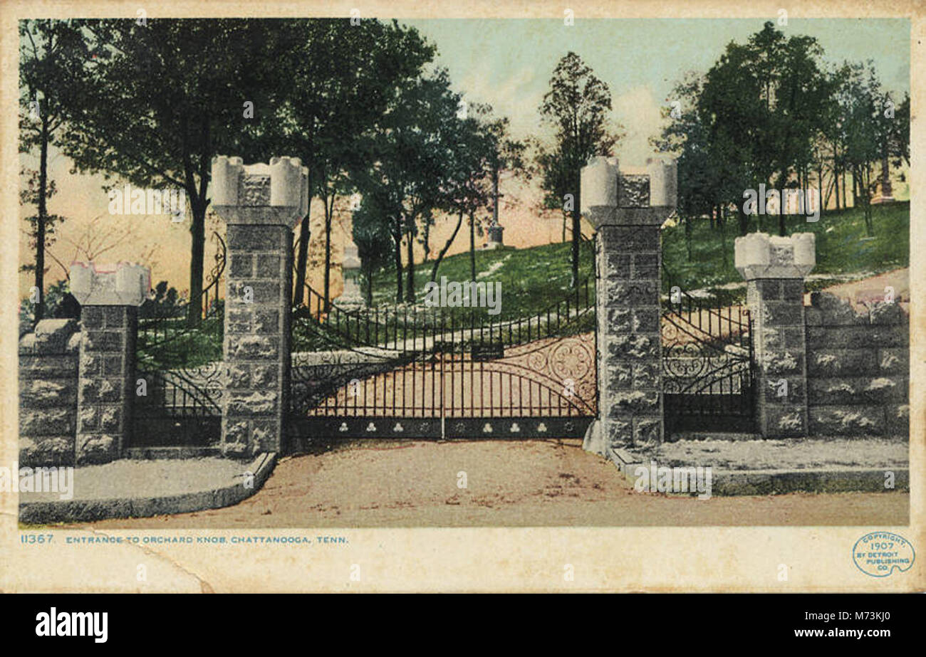 A historical view of the entrance to Orchard Knob, a key location ...