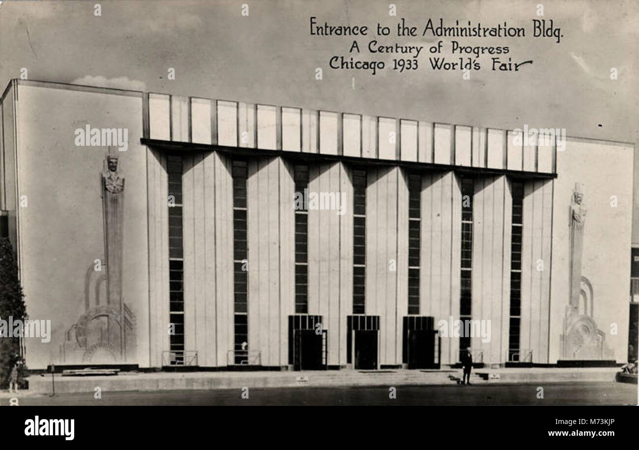 The entrance to the Administration Building at the 1933 Century of ...