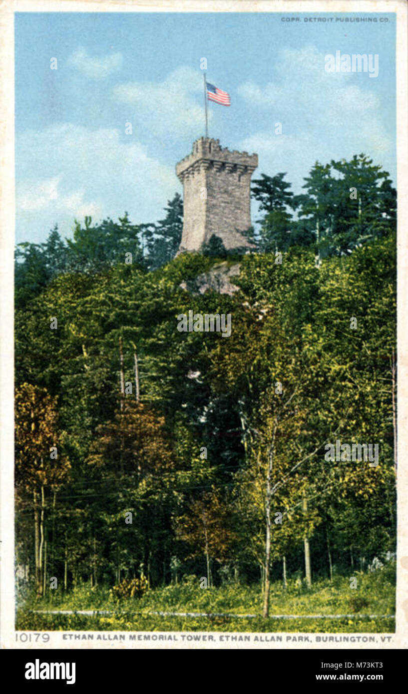 A photograph of the Ethan Allen Memorial Tower in Ethan Allen Park ...