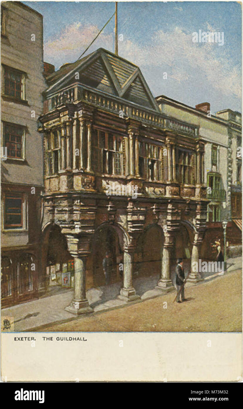The Guildhall in Exeter, known for its historical significance, dates ...