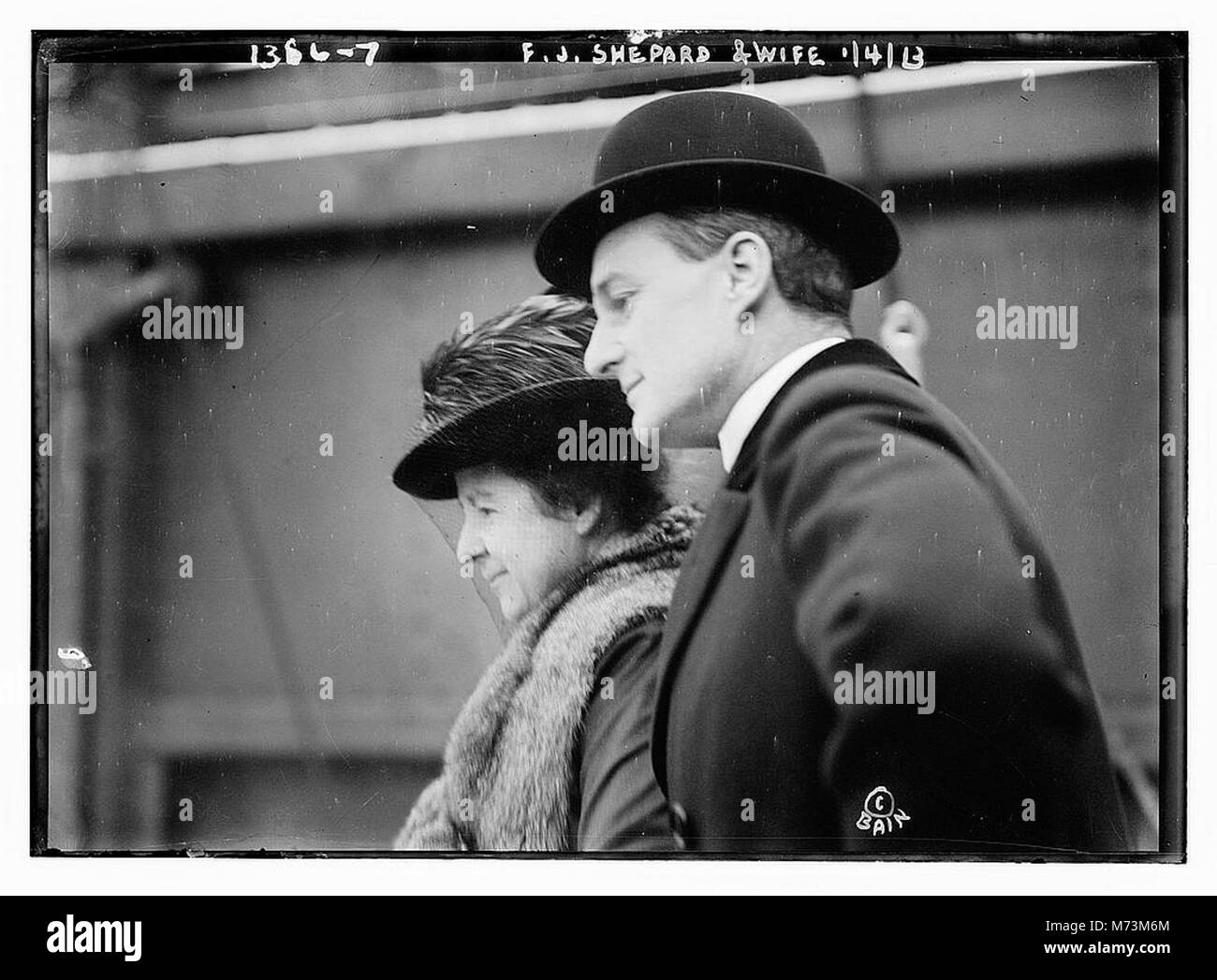 A photograph of F.J. Shepard and his wife, capturing a historical moment of the couple in a ...