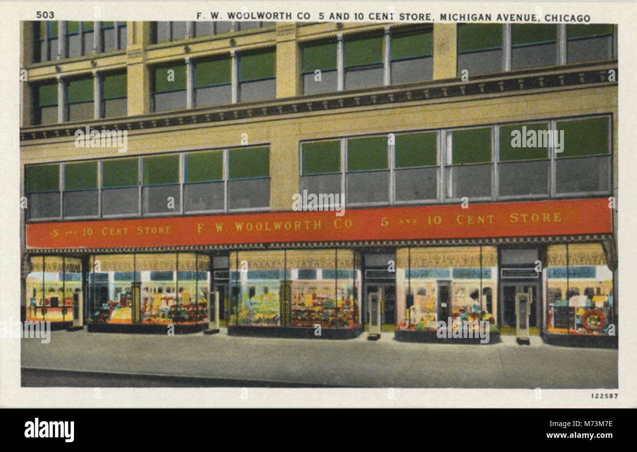 Exterior of the F.W. Woolworth 5 and 10 Cent Store on Michigan Avenue ...