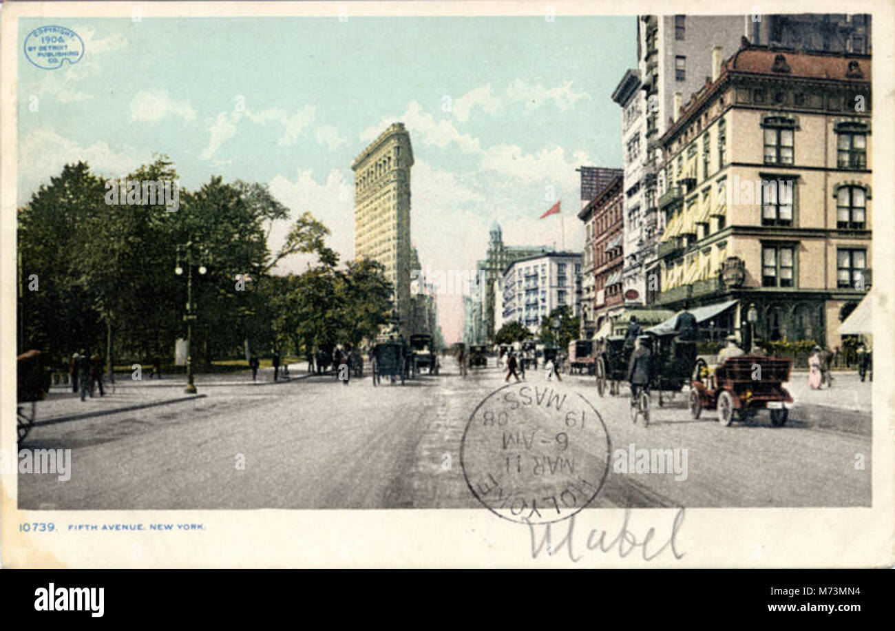 A historical photograph of Fifth Avenue, New York, showcasing the ...