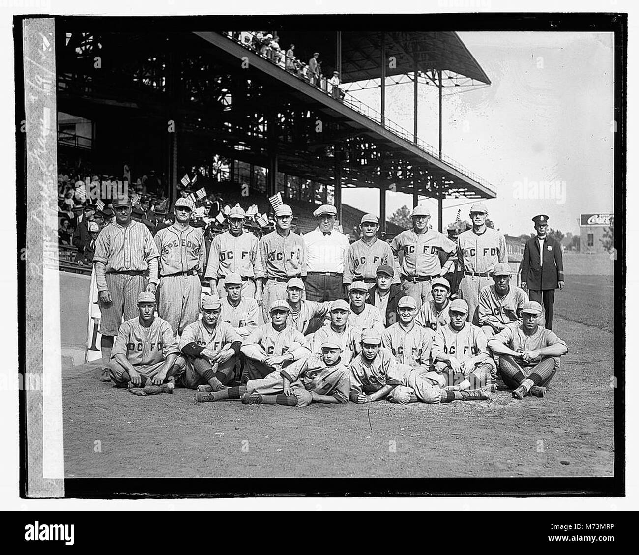 A baseball game played by firemen on September 9, 1922, showing firemen ...