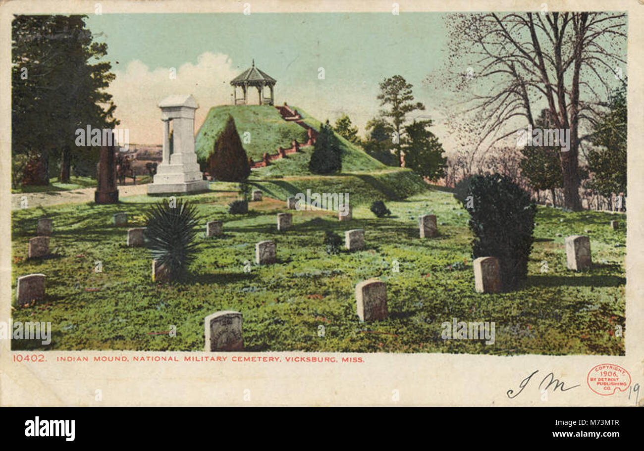 A photograph of the Indian Mound at the National Military Cemetery, a ...