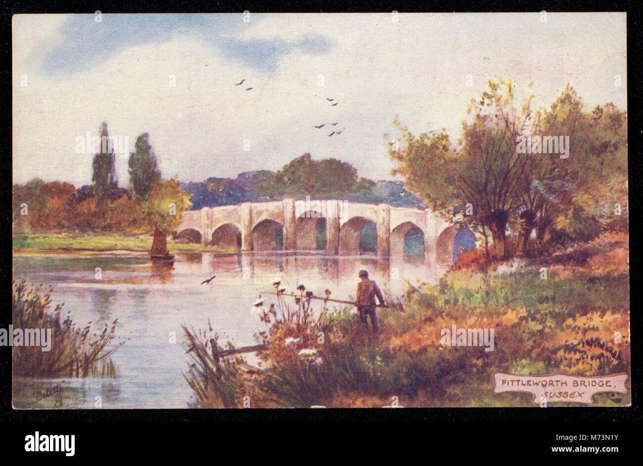 The Fittleworth Bridge in Sussex, England, is shown in this historical ...
