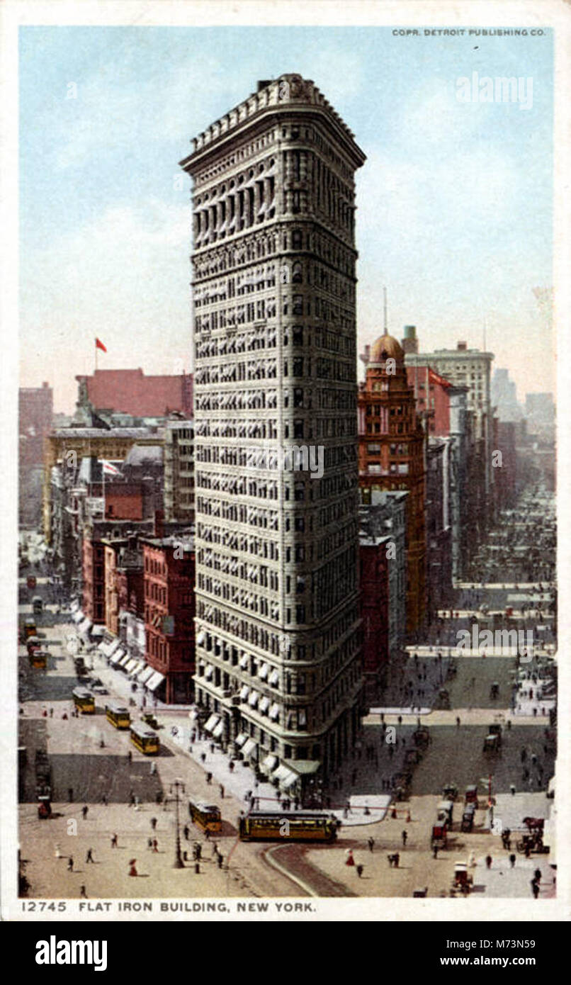 A photograph of the iconic Flatiron Building in New York, designed by ...