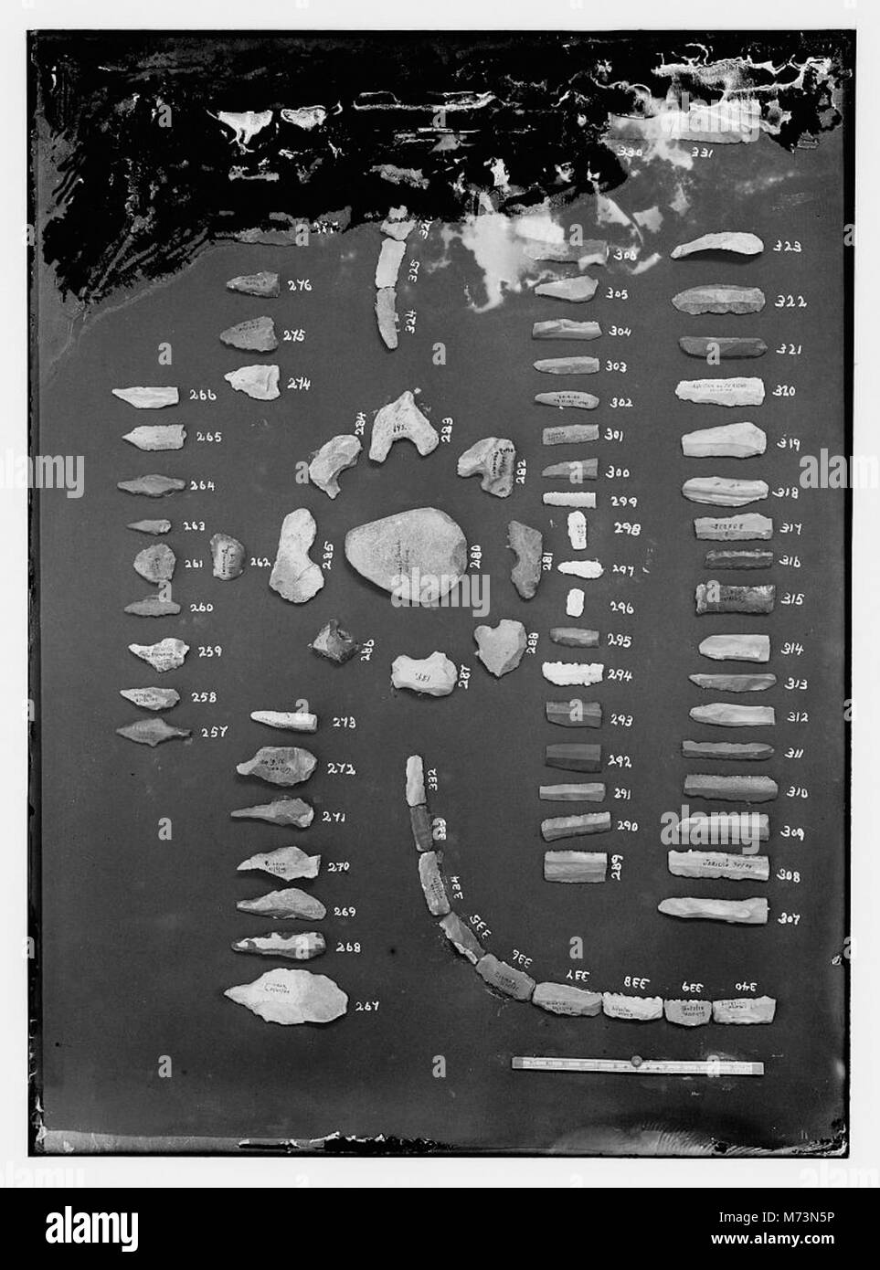 A collection of prehistoric flint tools, demonstrating the ...