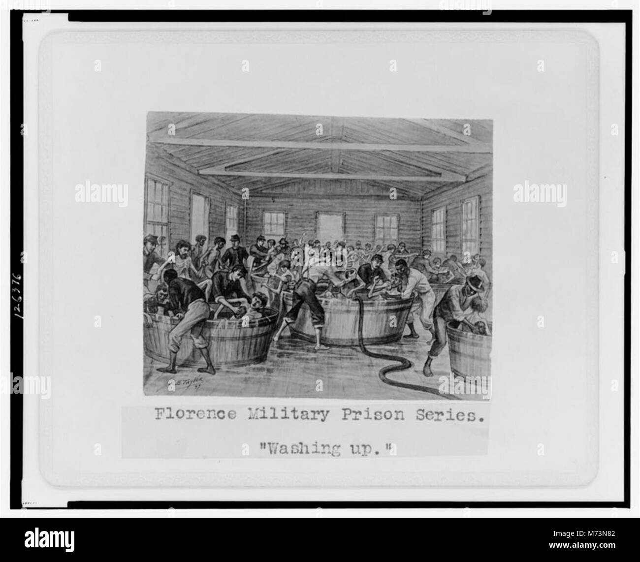 An image from the Florence military prison series, titled 'Washing up ...