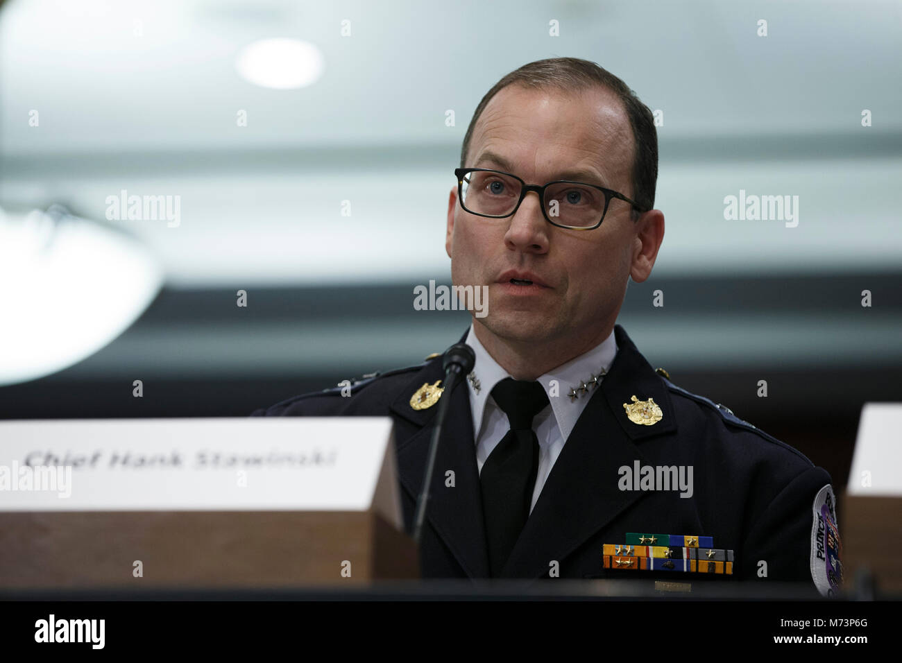 Prince George's County Maryland Police Chief Hank Stawinski speaks to ...