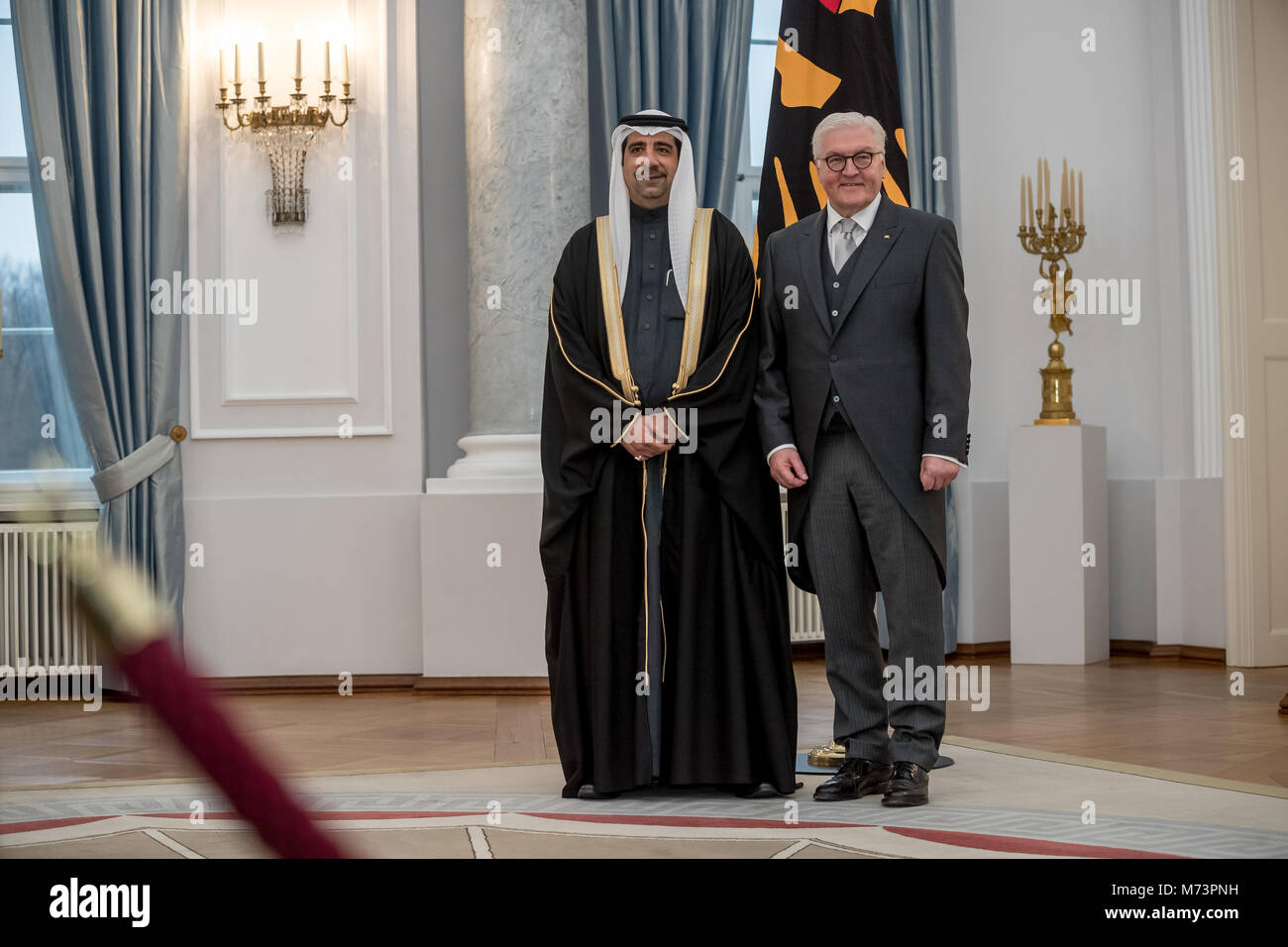 Berlin, Germany. 08 March 2018, The new ambassador of Bahrain Abdulla ...