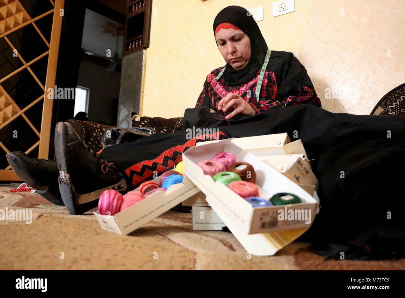 Bureij, Gaza Strip, Palestinian Territory. 8th Mar, 2018. Jihad Awad ...