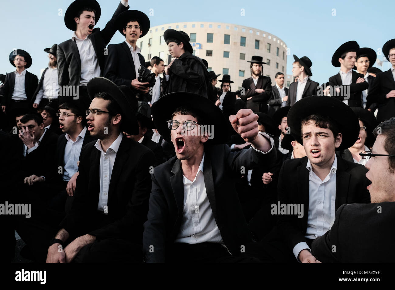 Jerusalem, Israel. 8th March, 2018. Thousands of ultra-Orthodox Jewish ...