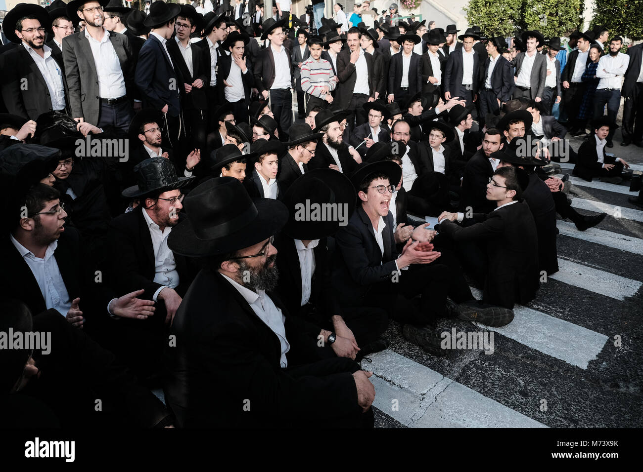 Jerusalem, Israel. 8th March, 2018. Thousands of ultra-Orthodox Jewish ...