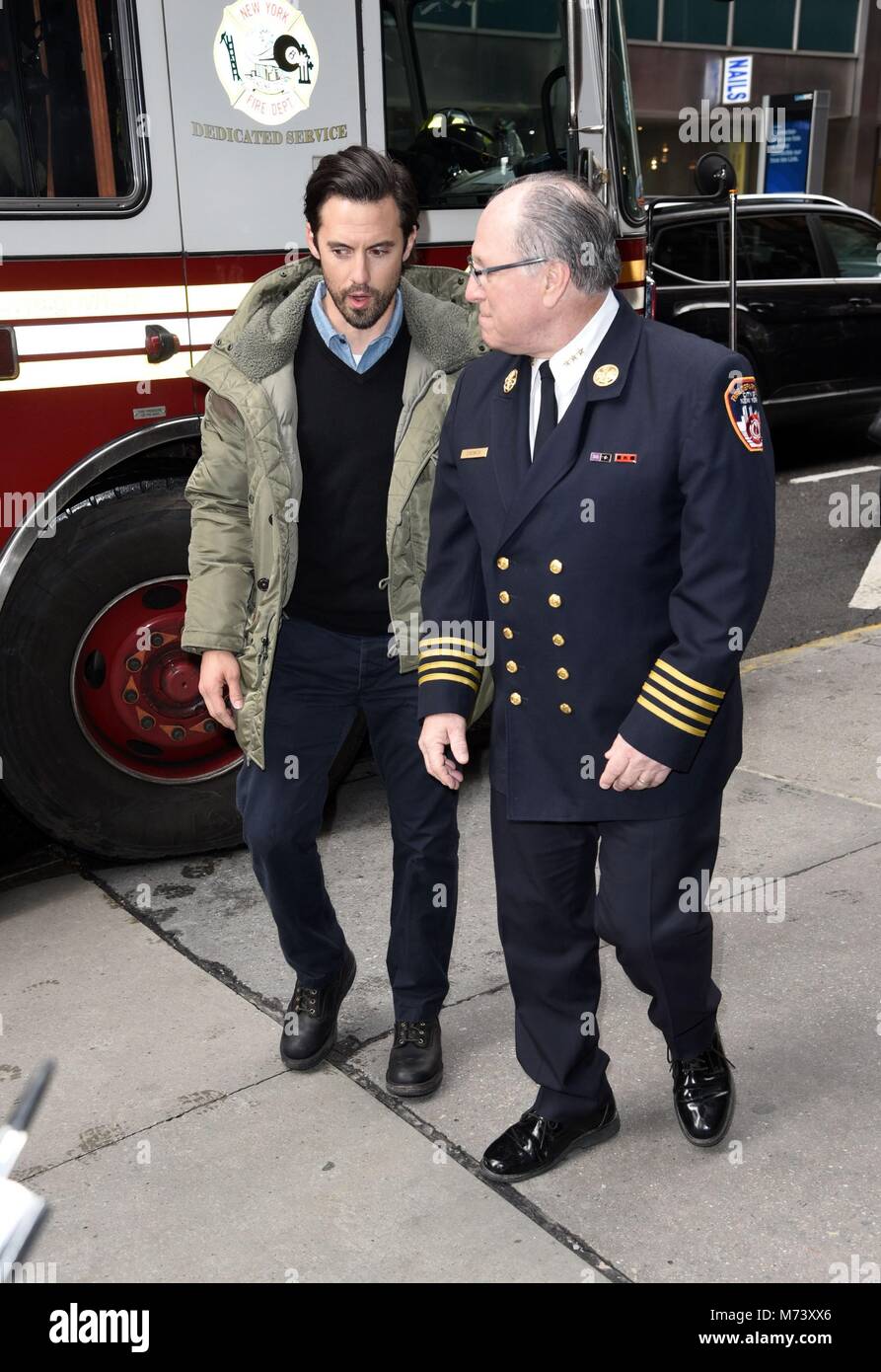 New York, NY, USA. 8th Mar, 2018. Milo Ventimiglia, Roger W. Sakowich ...