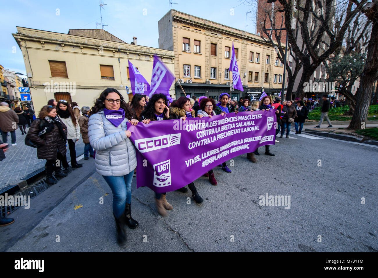 Mataro, Spain. 8th Mar, 2018. Manifestation in Mataro in "dia de la ...