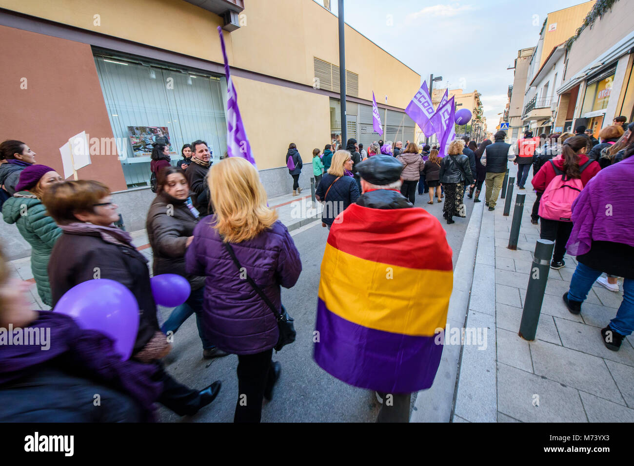 Mataro, Spain. 8th Mar, 2018. Manifestation in Mataro in "dia de la ...