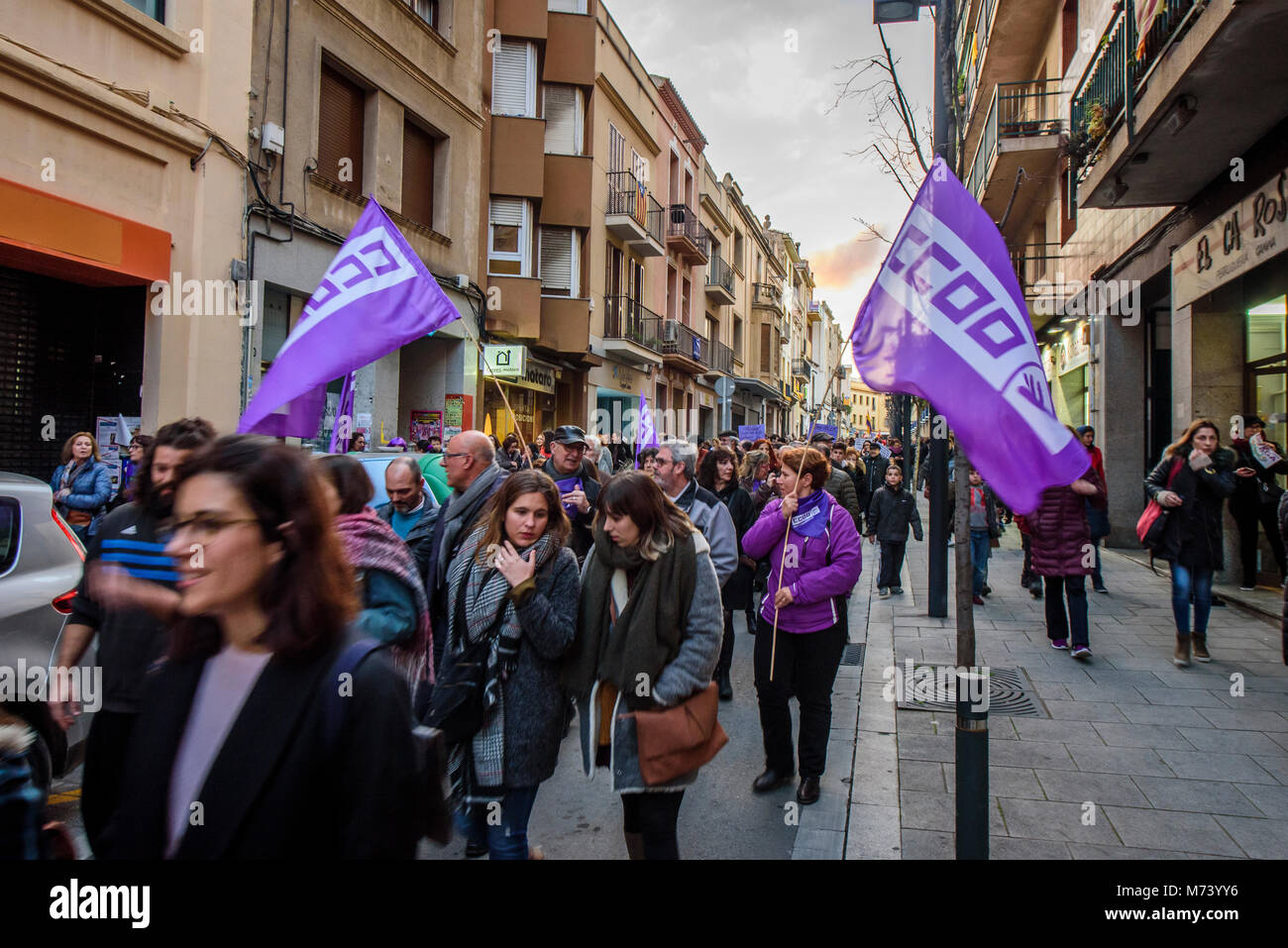 Mataro, Spain. 8th Mar, 2018. Manifestation in Mataro in "dia de la ...