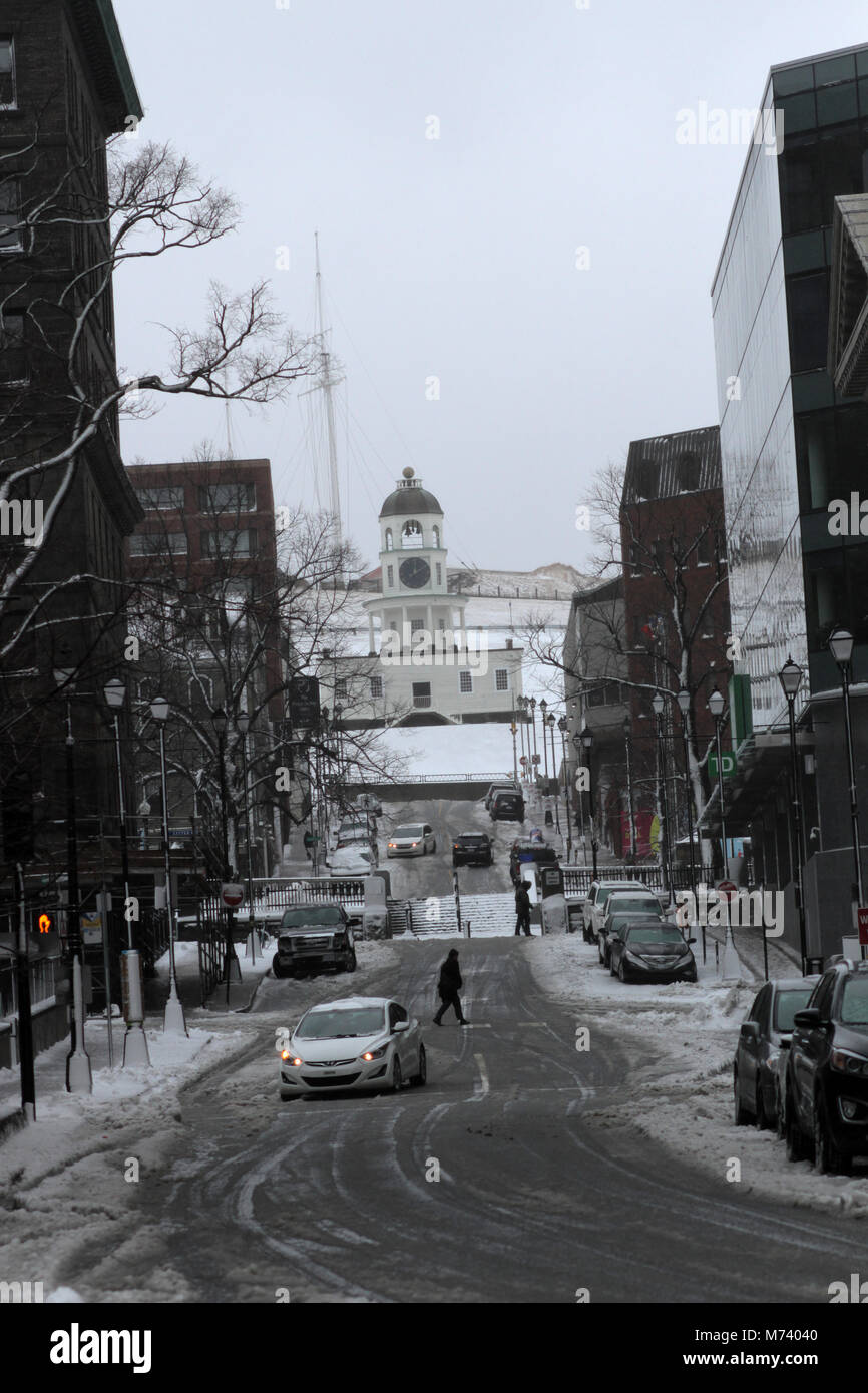 Halifax, Canada. 8th Mar, 2018. A late winter storm brings messy ...